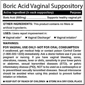 N'More Boric Acid Vaginal Suppositories- 100% Pure - Made in USA- Boricfem Vaginal Health Supplement- 30 Servings (Pack of 1)