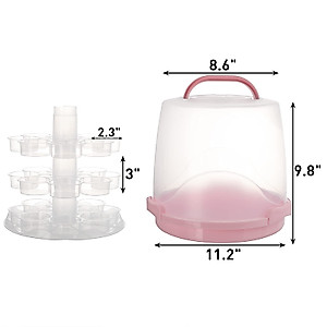 Dicunoy 24 Cupcake Carrier for Transport, Tall Cake Carrier Holder with Handle, 3 Tier Portable Desserts Storage Transporter Container Box with Lid for Pie, Cookies, Christmas, Thanks Giving Day