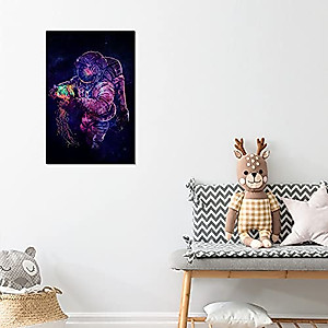 Zensh, Spaceman Poster Outer Universe Starlight Wall Art Prints Cool Planet Decorative Paintings for Boys Room, No Frame 16x24in