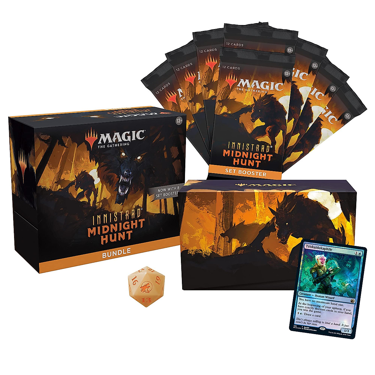 Magic: The Gathering Innistrad: Midnight Hunt Bundle | 8 Set Boosters + Accessories