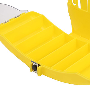 VGEBY Fishing Box, Portable Waist Fishing Box with Belt Plastic Fishing Tackle Bait Lure Hook Storage Organizer for Fishing(Yellow)