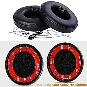 Learsoon SOLO3.0 Ear Pads Replacement Solo 2.0 Ear Cushions Compatible with Beats Solo 2& Solo 3 Wireless A1796/B0534 Headphone(Black)