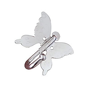 AOLZUNK Butterfly Hook 5 Set Stainless Steel Cute Butterfly Shaped Single Hooks, Coat Hooks, Key Hooks, Wall Hangers Heavy Duty Hooks for Hanging Coat/Hat/Towel/Robe/Bathroom Hooks