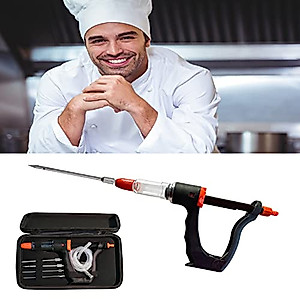 NC Marinade Injector Syringe Meat Needles, Meat Injector Kit with Case,Injection Brine Marinades for Meat, Turkey, Chicken,Beef,Fish-15ml Barrel Chamber-4 x 4.4 Inch S/S Needles