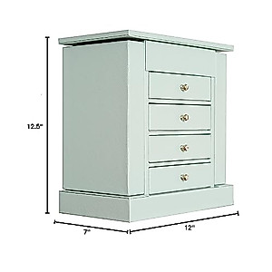 Hives & Honey Layla Blue Jewelry Box, Jewelry Organizer, Mirror Jewelry Chest