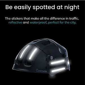 Overade - Waterproof reflective stickers - High visibility 3M - High-performance bonding. Very long-lasting. Can be stuck on all helmets, bikes, motorbikes and scooters (Classic)