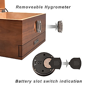 Cigar Humidors, Handcrafted Spanish Cedar Glass Top Humidor, Cigar Desktop Box Accurate Digital Hygrometer with 2 Humidor Solution(25-55 Cigars) by Jansfuren