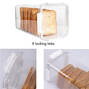Baraiser Bread Box, Sandwich Size Bread Keeper, Bread Storage Container with Airtight Lid, Pack of 2