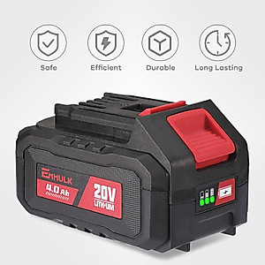 Enhulk Cordless Snow Shovel, 20V | 12-Inch Cordless Snow Blower, Battery Powered Snow Blower with Directional Plate & Adjustable Front Handle (2 Batteries & Quick Charger Included)