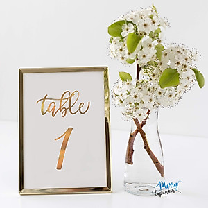 Merry Expressions Gold Wedding Table Numbers 1-30, Wedding Decorations for Reception - 4x6 inch Double Sided