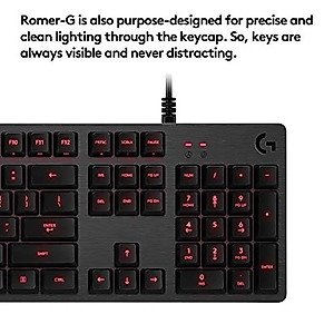 Logitech G413 Backlit Mechanical Gaming Keyboard USB Passthrough Carbon (Renewed)