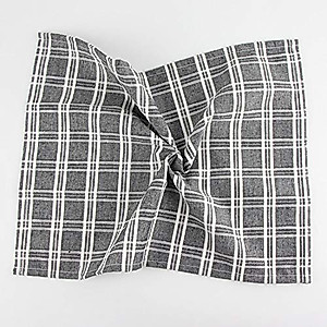 LRENNA Cloth Napkins - Set of 6 Washable Cotton and Linen Dinner Plaid Cloth Serviettes/Photograph Background/Coffee Table/Tablecloth Decoration (Grey)