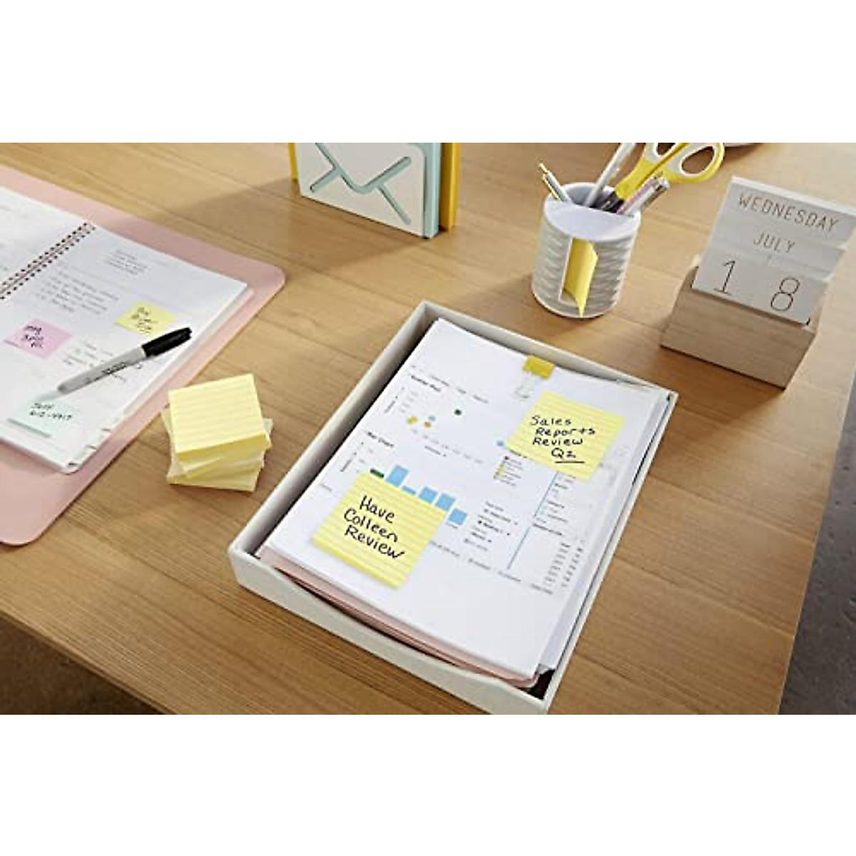 Post-it Nexcare Ultra Stretch Adhesive Pads, 3 x 4 in, Canary Yellow Lined, Pack of 6