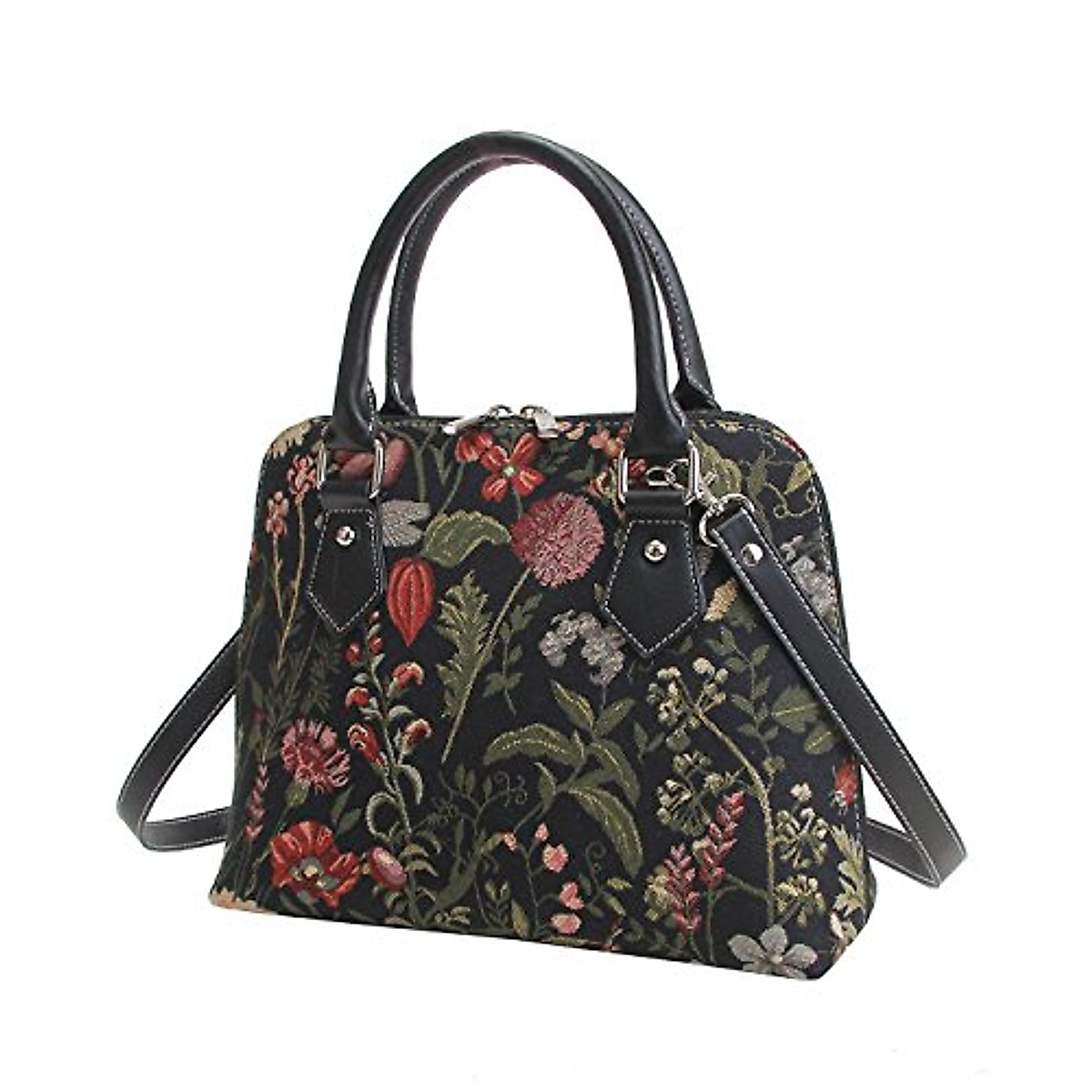 Signare Tapestry Hand & Shoulder Bag for Women |Fashionable Cross Body bag Purses for Woman |Satchel Bag for Women Girls Teen Floral Design|CONV-MGDBK