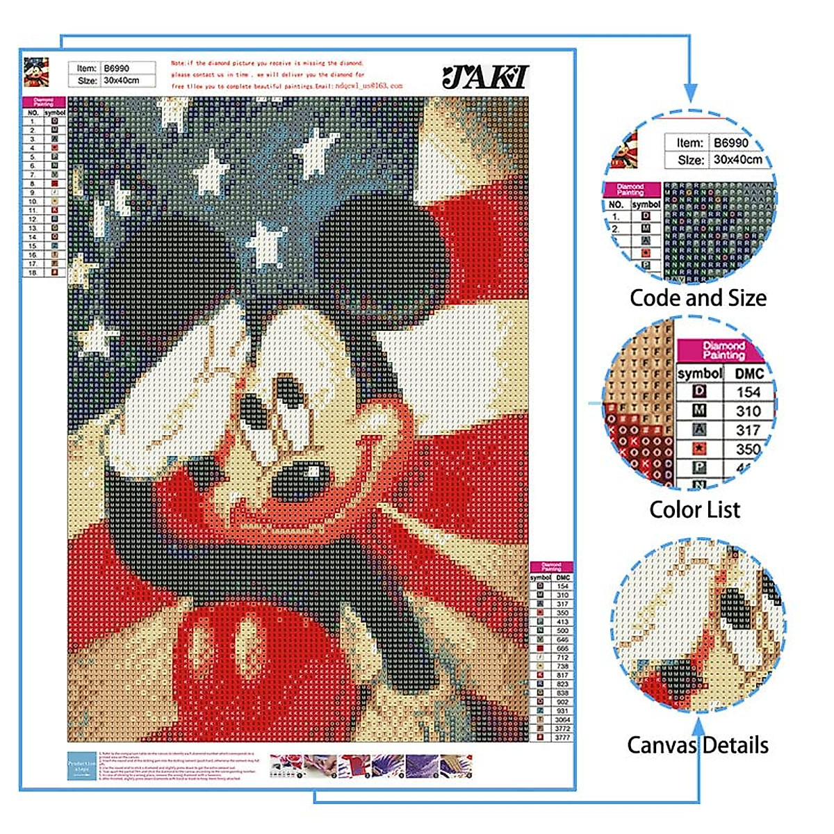 JAKI Diamond Painting Kits for Adults, DIY 5D Diamond Art Painting with Round Diamonds Full Drill Gem Art Painting Kit for Home Wall Decor (12x16inch/30×40cm)