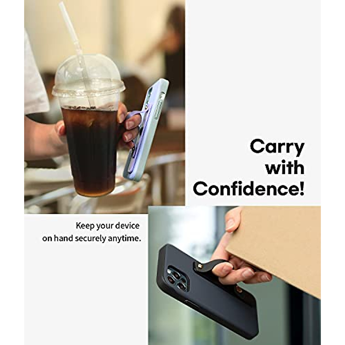 Goospery SlideTok Phone Grip Strap [4-Pack] Silicone Portable Telescopic Finger Strap Bracket Kickstand Universal Mobile Phone Stand Holder for Most Smartphone and Tablets