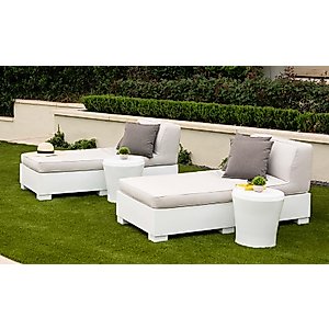 Ledge Lounger Affinity Side Table - in Pool Side Table for Pool Ledges up to 16” inches deep - Indoor - Outdoor All Weather Side Table for Porch, Patio, Garden, Backyard, Pool and Beach (Cloud)