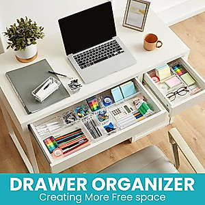 EDENHAUS 22-Piece Drawer Organizer Set – Perfect Storage Solution for Home, Kitchen, Office, and Bathroom – Clear Plastic Drawer Dividers for Easy Organization – Ideal for Keeping Cosmetics & Utensil