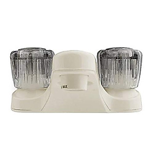 Dura Faucet DF-PL700S-BQ RV Bathroom Faucet with Smoked Acrylic Knobs (Bisque Parchment)
