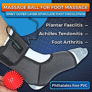 sticro Ankle Heating Pad for Achilles Tendonitis and Plantar Fasciitis Relief, Heated Ankle Brace Foot Heating Pad Wrap with Massage Ball for Sprained Ankle, Arthritis Foot Heel Pain Relief (Gray)