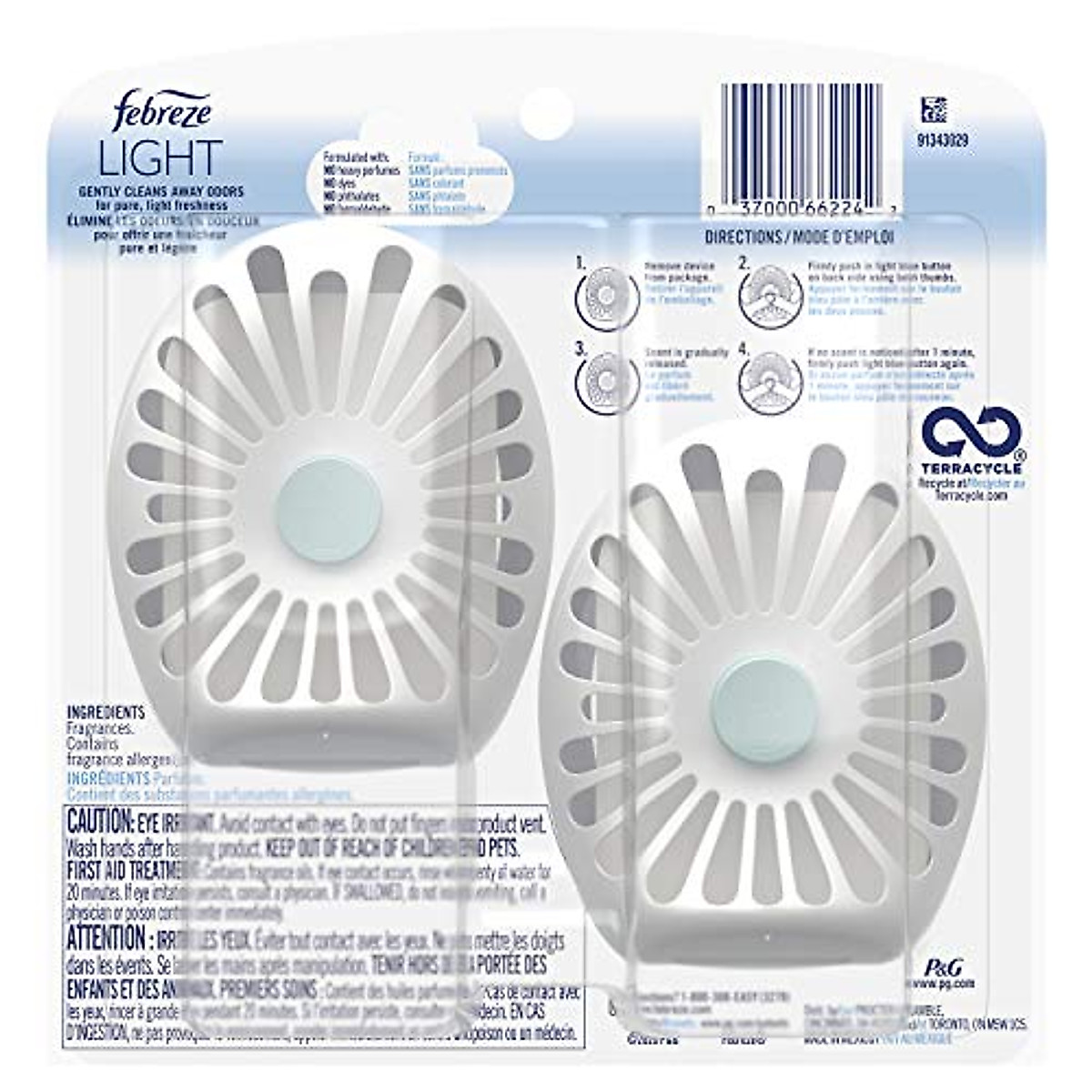 Febreze LIGHT Small Spaces Air Freshener Lavender, 2 count