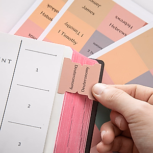 Laminated Bible Tabs - 80 Bible Tabs for Study Bible | New and Old Testament | Bible Tabs for Women