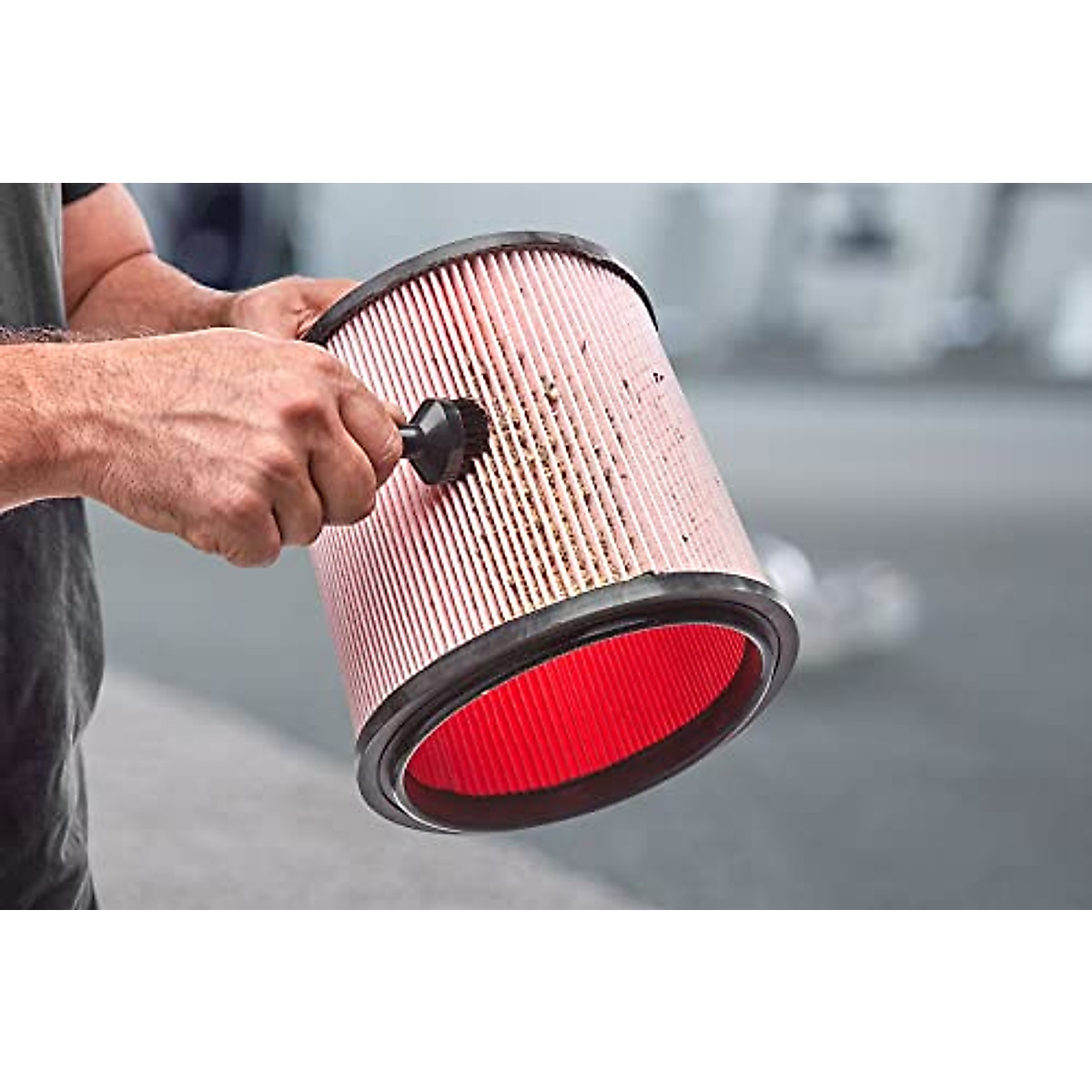 Amazon Basics Fine Dust Cartridge Filter & Retainer, 5 to 20 Gallon, Non-HEPA, Red