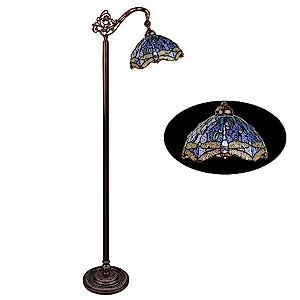 Radiance Goods Dragonfly-Style 1-Light Dark Bronze Finish Reading Floor Lamp 11" Shade