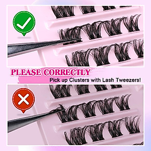Eyelash Extension DIY Lash Clusters Wispy Individual Lashes 8-15mm Eyelash Clusters D Curl Lash Extension 72pcs DIY Cluster Eyelashes at Home by Yawamica