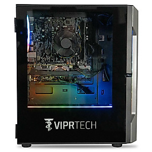 ViprTech Rebel Gaming PC Desktop Computer - AMD Ryzen 5 (12-LCore 3.9Ghz), RTX 2060 Super 8GB, 16GB DDR4 RAM, 512GB NVMe SSD, VR-Ready, Streaming, WiFi, RGB, Windows 11, Warranty