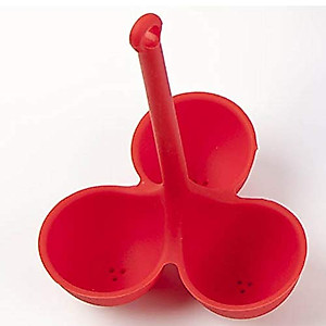 YARNOW 5 Pack Three Grid Silicone Egg Holder Egg Poaching Boiling Cooker Pot Steam Rack Practical for Stovetop Kitchen (Red+Orange+Yellow+Blue+Green)