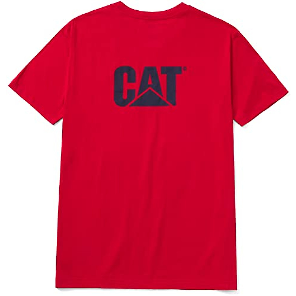 Caterpillar Men's Trademark T-Shirts with Shape-Retention Rib Trim Spandex, Tagless Neck, and CAT Logo on Left Chest, Hot Red Eclipse, X-Large