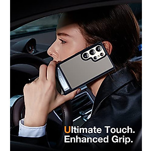 TORRAS MarsClimber Case for Samsung Galaxy S23 Ultra Case with Kickstand, [3-Way Sturdy Kickstand] [10 FT MIL-Grade Shockproof] Translucent Slim Case for Samsung S23 Ultra Phone Case, Phantom Black