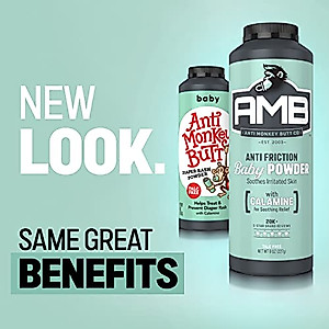 Anti Monkey Butt Baby Powder, Cornstarch Baby Powder Prevents Diaper Rash, Talc Free Hypoallergenic Formula with Calamine, Anti Chafing and Anti Itch, 8 oz