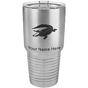 LaserGram 30oz Vacuum Insulated Tumbler Mug, Alligator, Personalized Engraving Included (Stainless Steel)