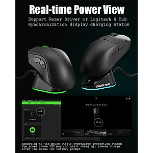 BRIMFORD Charging Dock for Logitech Computer Mouse G Pro X Superlight, G502/G502X/G502X Plus Lightspeed,G703,G903, RGB Mice Wireless System, 2 USB Slots