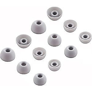 JNSA 12 PCS Replacement Ear Tip Eartip Compatible with Beats Studio Buds Earbud Headphones,Silicone Earbuds Tips S/M/L 3 Size 6 Pairs ,White (BFPSW6P)