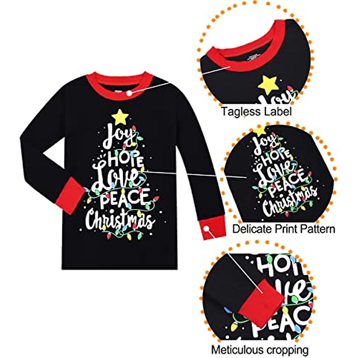 Kissage Matching Family Christmas Pjs Set Cotton Christmas Pajamas Holiday Sleepwear For Women Men Xmas Tree (4361-12)