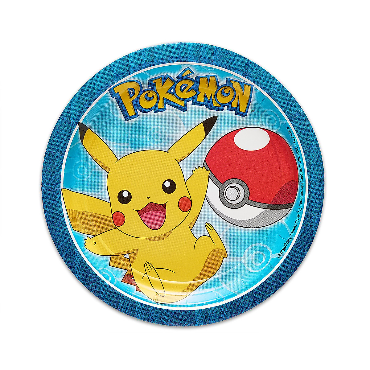 Vibrant Multicolor Pokemon Round Plates - 7" (Pack of 8) - Fun, Durable Design - Perfect for Kids' Parties and Celebrations
