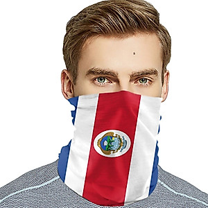 HaiRui YunDa Costa Rica Flag Multi-Functional Headband Face Mask Sports Bandana Cycling Scarf 10×20in, White