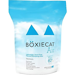 Boxiecat Air Lightweight Premium Clumping Cat Litter -Scent Free- 6.5 lb- Plant-Based Formula- Stays Ultra Clean, Longer Lasting Odor Control, 99.9% Dust Free
