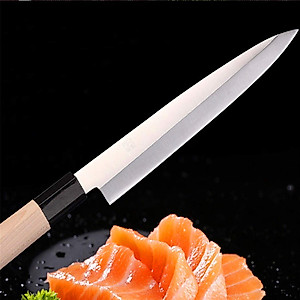 LIUZHANGYU Waterboss,Japanese Sushi Chef Knife Salmon Knife Slicer Razor Sharp Sashimi Watermelon Knives, 5Cr15mov Stainless Steel Sashimi Yanagiba Knife, Maple Handle, 11.8inch (300mm)