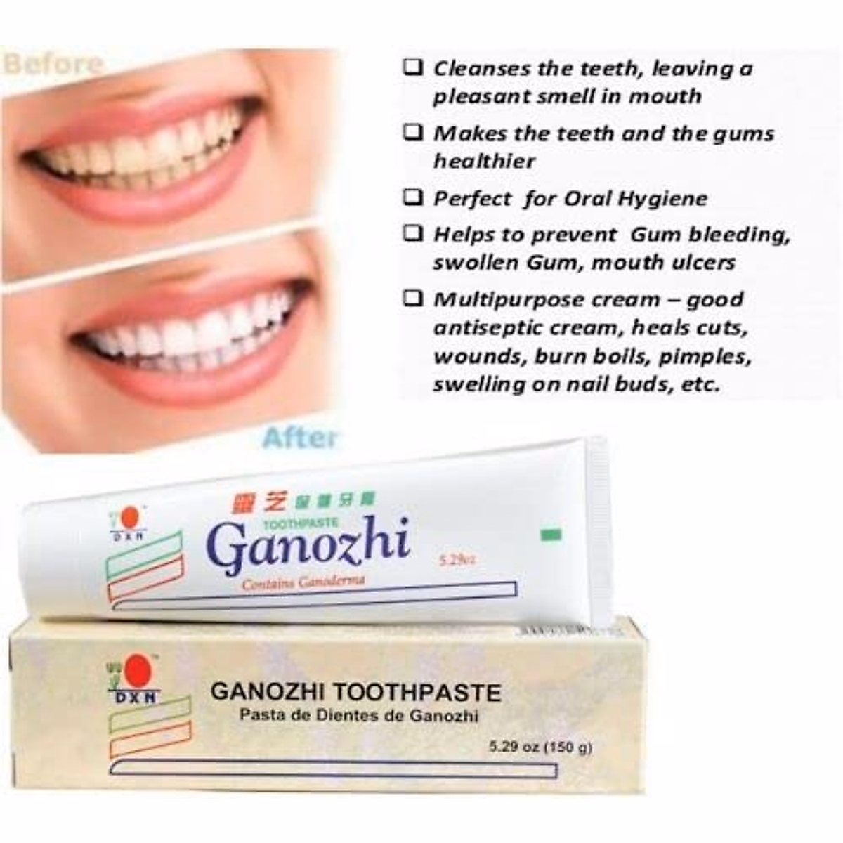 3 Boxes DXN Ganozhi Toothpaste Ganoderma 150g