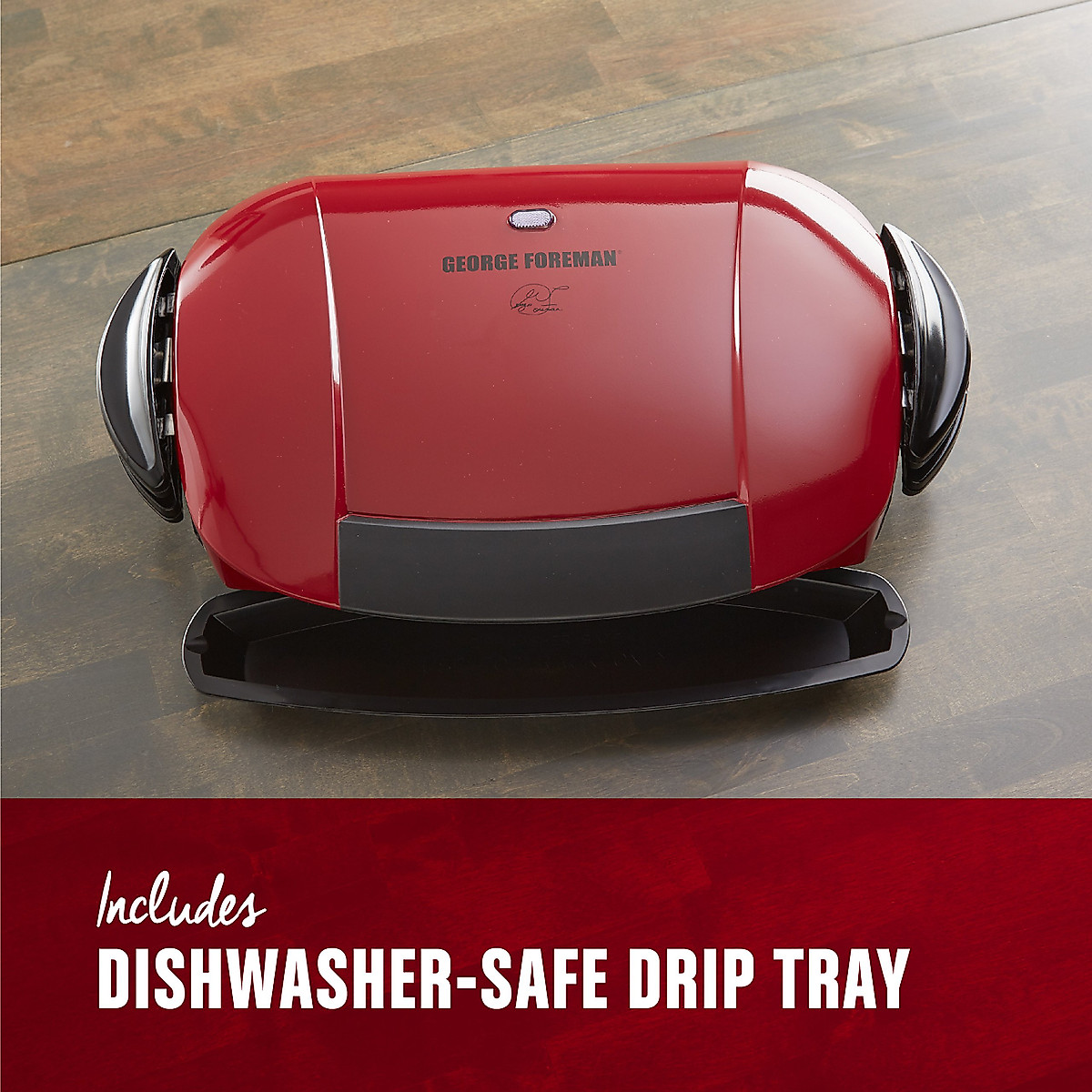 George Foreman 5-Serving Removable Plate Electric Indoor Grill and Panini Press, Red, GRP0004R, 17.2 x 12.1 x 6.2 inches