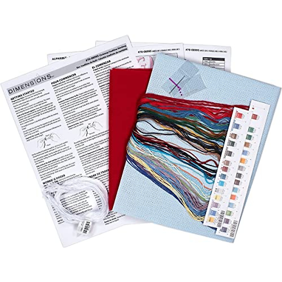 Dimensions 70-08995 Holiday Tradition DIY Personalizable Christmas Cross Stitch Stocking Kit, 16" L, 14 Count Light Blue Aida, Various