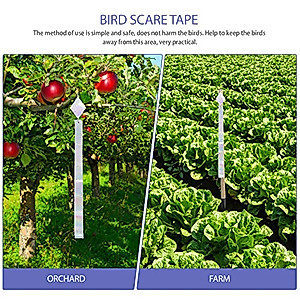 Happyyami 3Pcs Bird Tape Ribbon Tape Reflective Bird Tape Bird Reflectors Decorative Bird Deterrent Device for Garden
