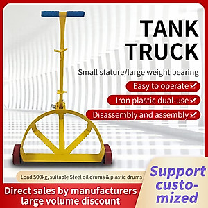 55 Gallon Drum Dolly - Stuffygreenus Industry Heavy Duty Barrel Wheels Barrel Dolly for 55 Gallon Drum Cart with Tow Bar Round Dolly Steel Low Profile, 1200lbs