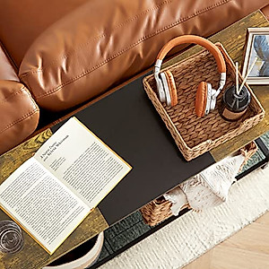 Lifewit 39.4" Console Entryway Table, 2-Tier Industrial Sofa Table with Storage Shelves for Hallway, Living Room,Bedroom, Metal Frame, Rustic Brown & Black, Easy Assembly