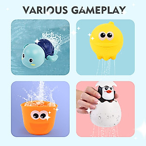 Bath Toys for Toddlers 1-3 Year Old - Pop-up Hatch Egg,Wind Up Swim Turtle,Lemon Cup with Interactive Bath Toys for Baby Bathtub Water Toys -Toy for 1 2 3 4 5 6Years Old Boy Girls for Gifts