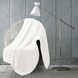 Monte & Jardin Luxury Collection Ultra Plush, Cozy, & Soft Throw, Heavy Weight for Extra Warmth 60 X 70in {White}